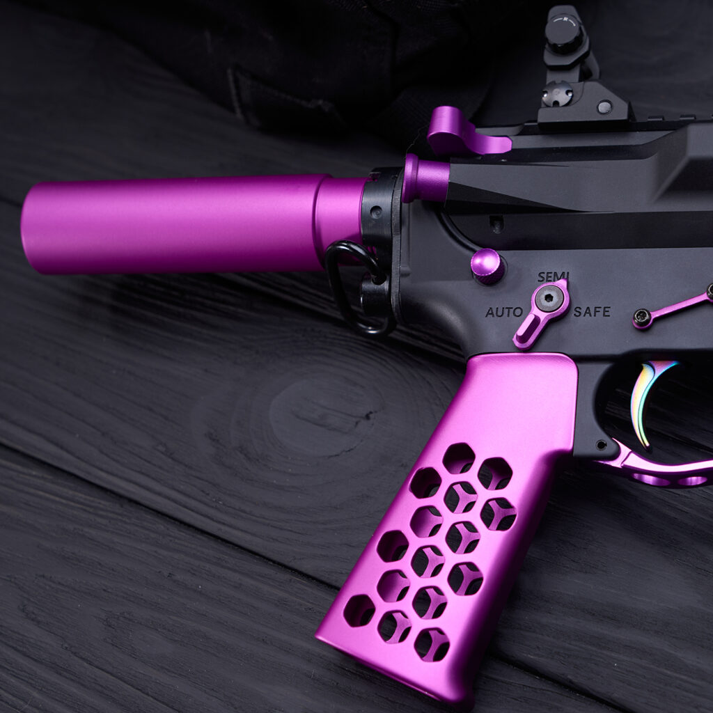 Alite Series Skeletonized Aluminum Pistol Grip Anodized Purple