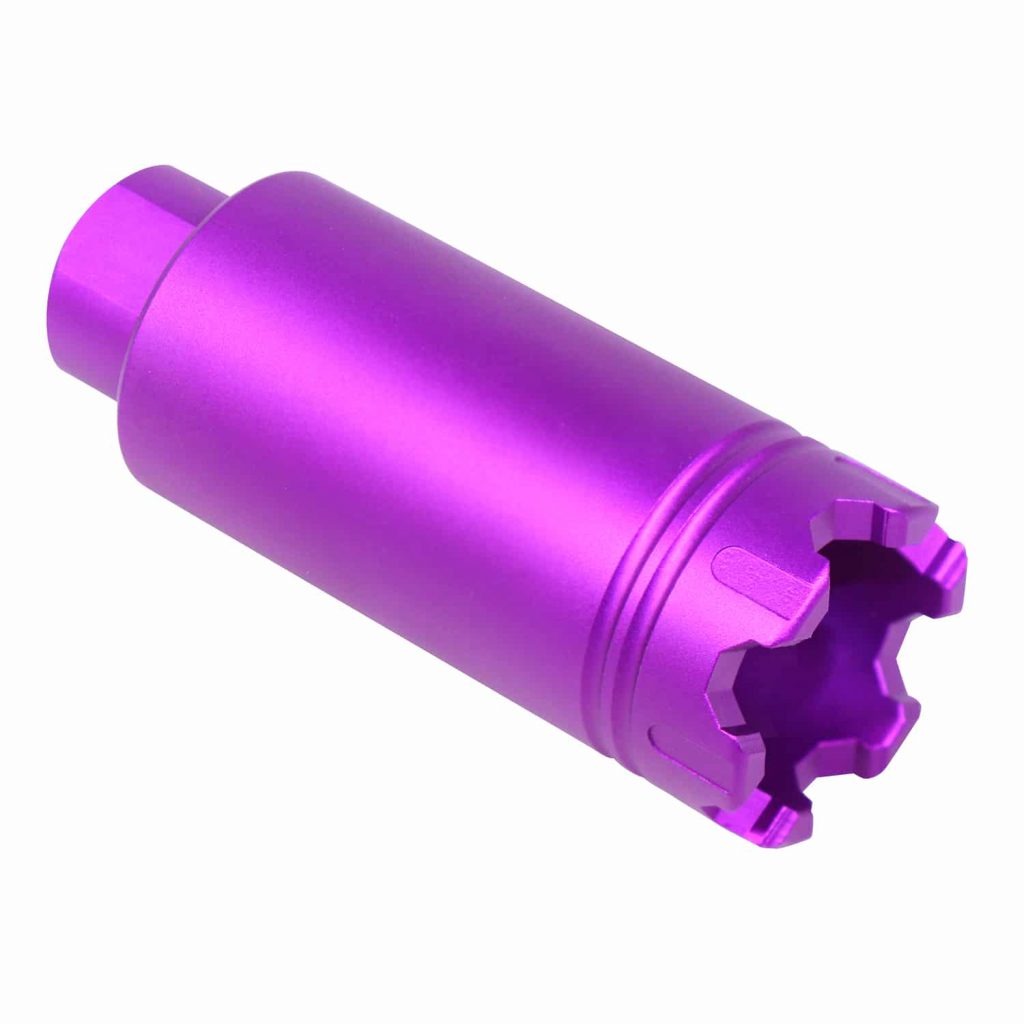 AR-15 Trident Slim Line Flash Can with Glass Breaker Anodized Purple