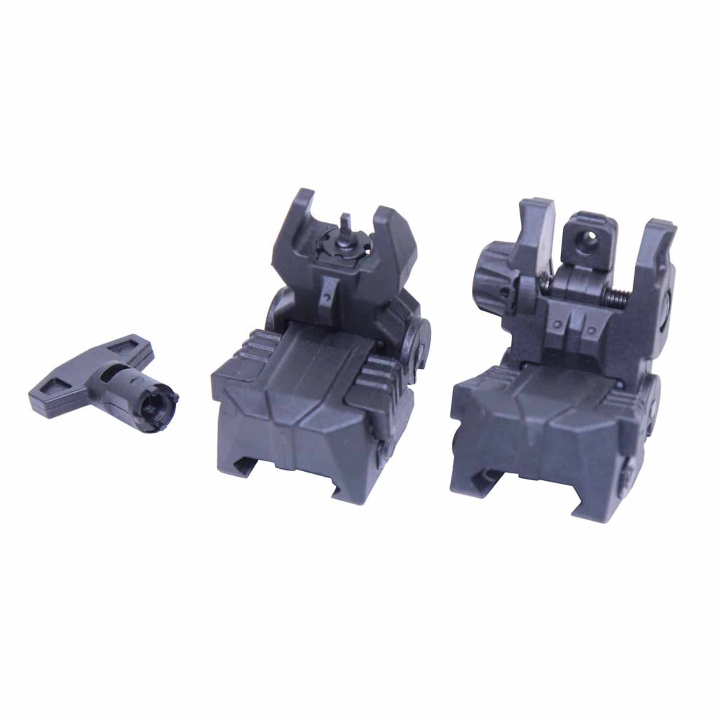 AR-15 Tactical Polymer Spring Assisted Folding Sights for Quick Targeting