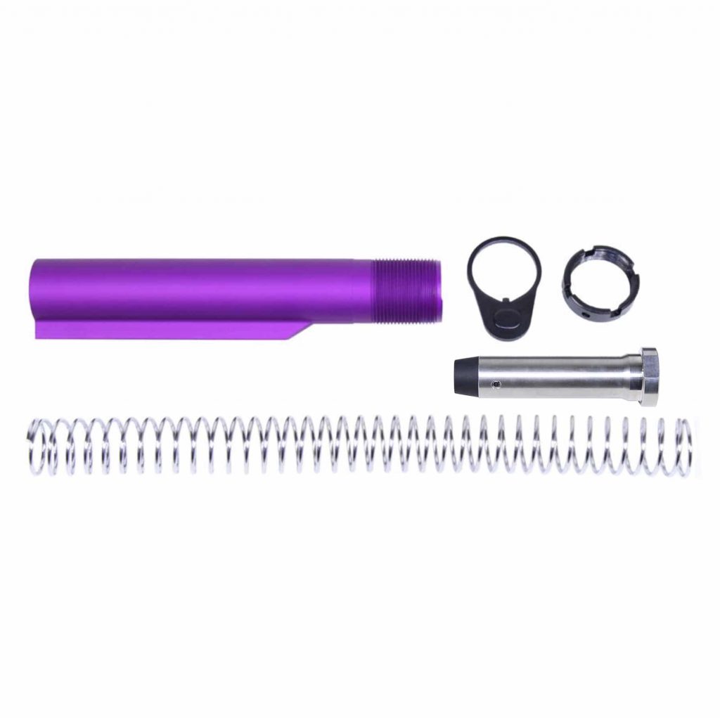 AR-15 Mil-Spec Buffer Tube Set with Anodized Purple Finish