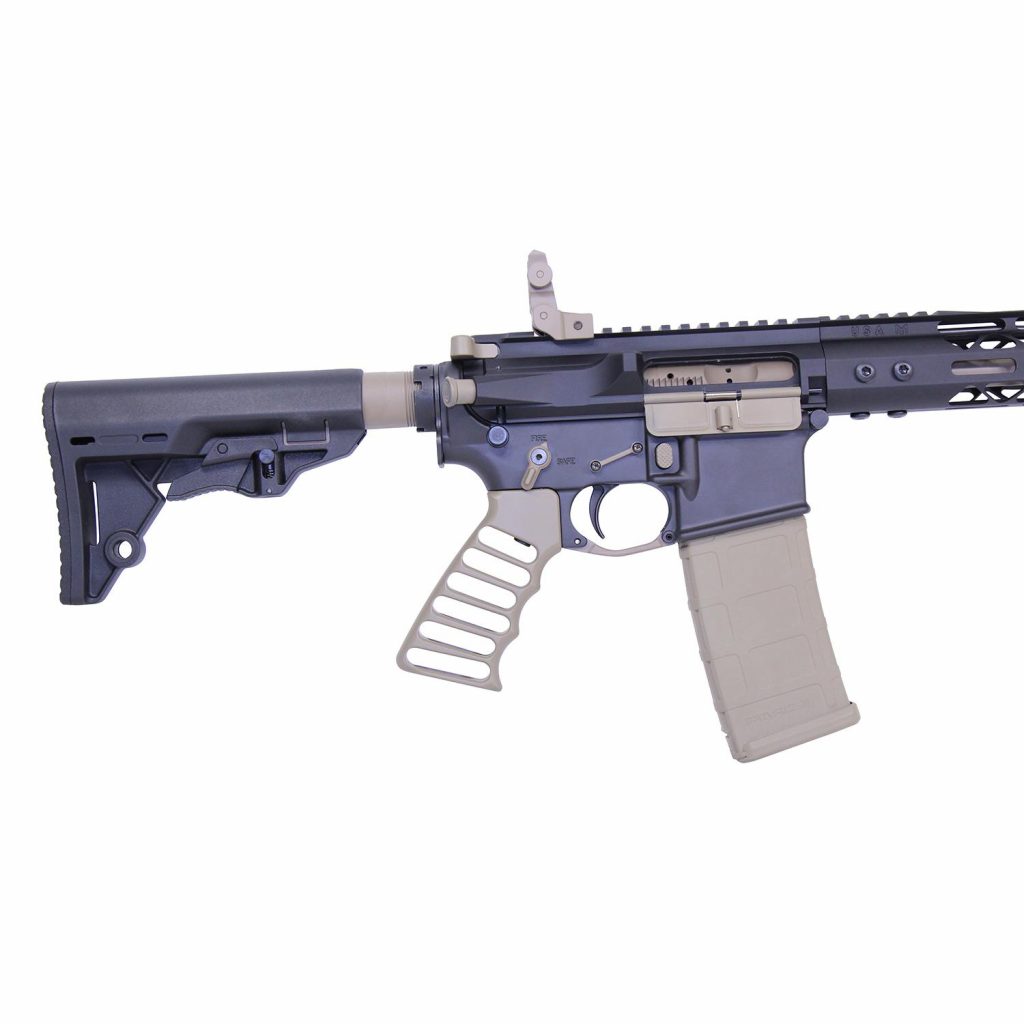 AR-15 Extended Mag Button Flat Dark Earth with Knurled Grooves