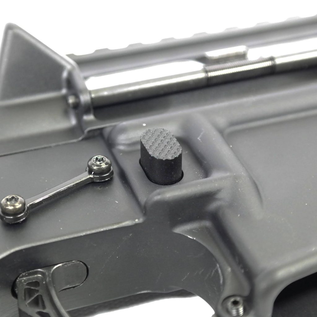 AR-15 Extended Mag Button with T6 Aluminum and Black Matte Finish