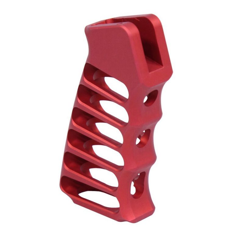 Ultralight Skeletonized Aluminum Pistol Grip Anodized Red