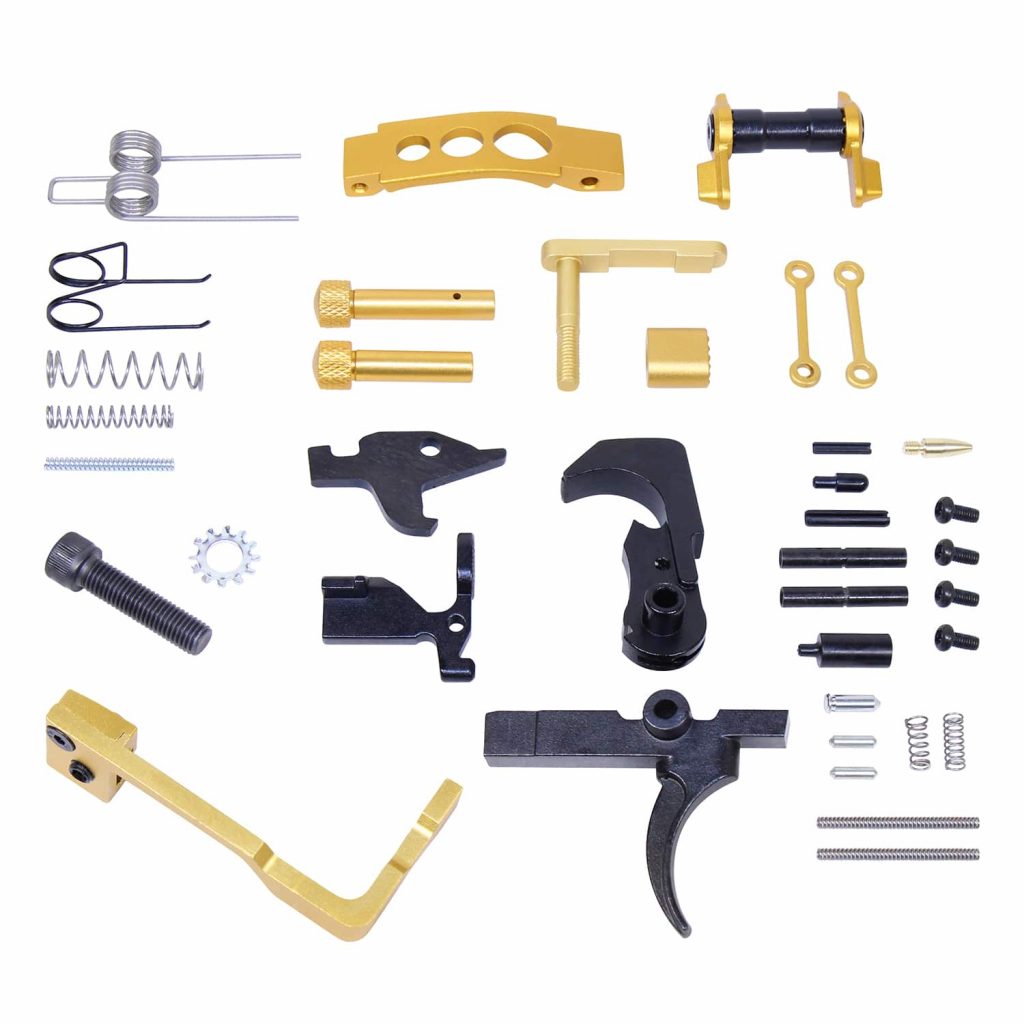 AR-15 Lower Parts Kit with Upgrades Anodized Gold | Mil-Spec Quality