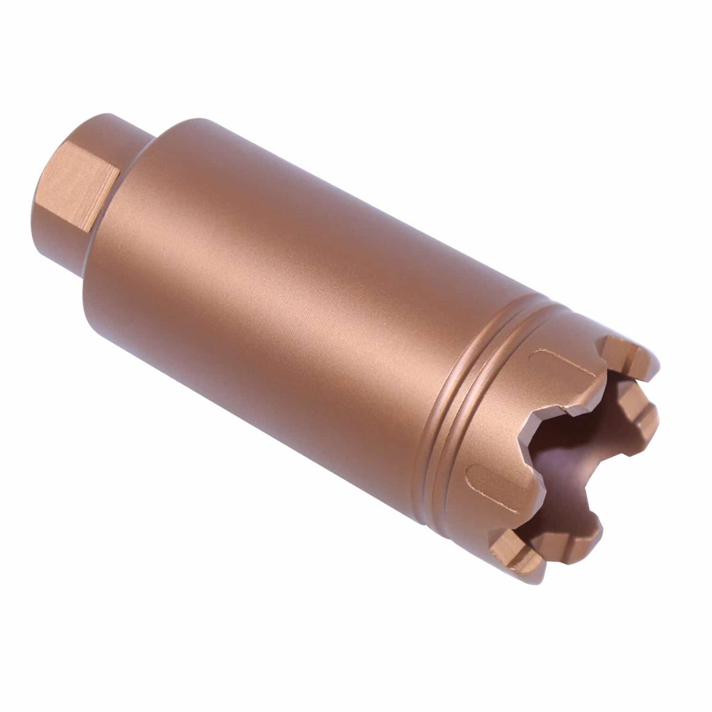 AR-15 Slim Line Trident Flash Can with Glass Breaker Anodized Bronze