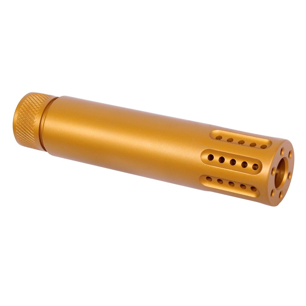 AR-15 Barrel Shroud with Multi-Port Muzzle Brake Anodized Orange