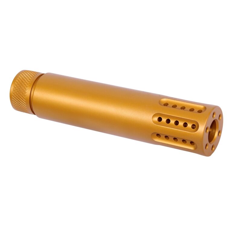 AR-15 Barrel Shroud with Multi-Port Muzzle Brake Anodized Orange