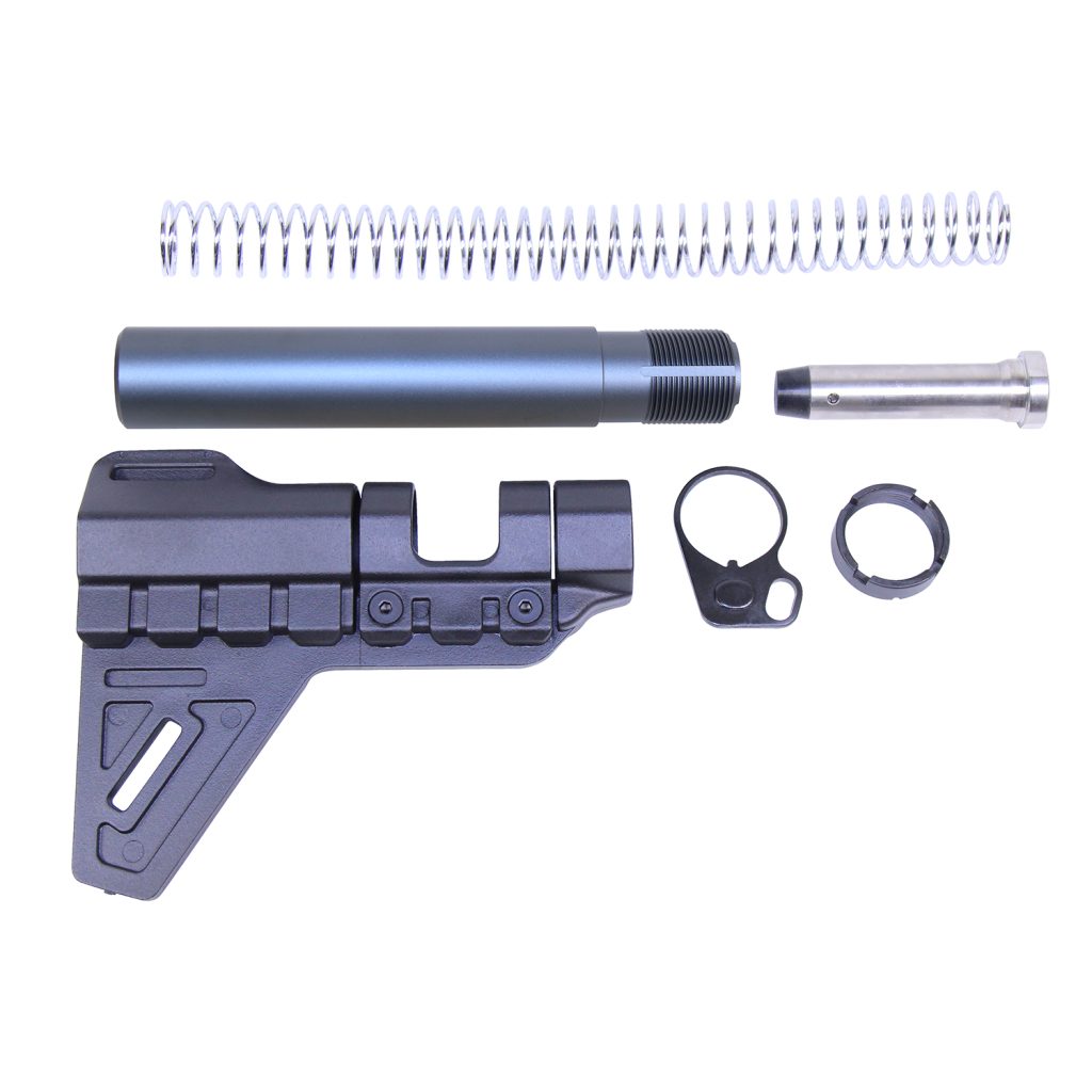AR-15 Micro Breach Pistol Brace Kit Anodized Grey for Stability and Control